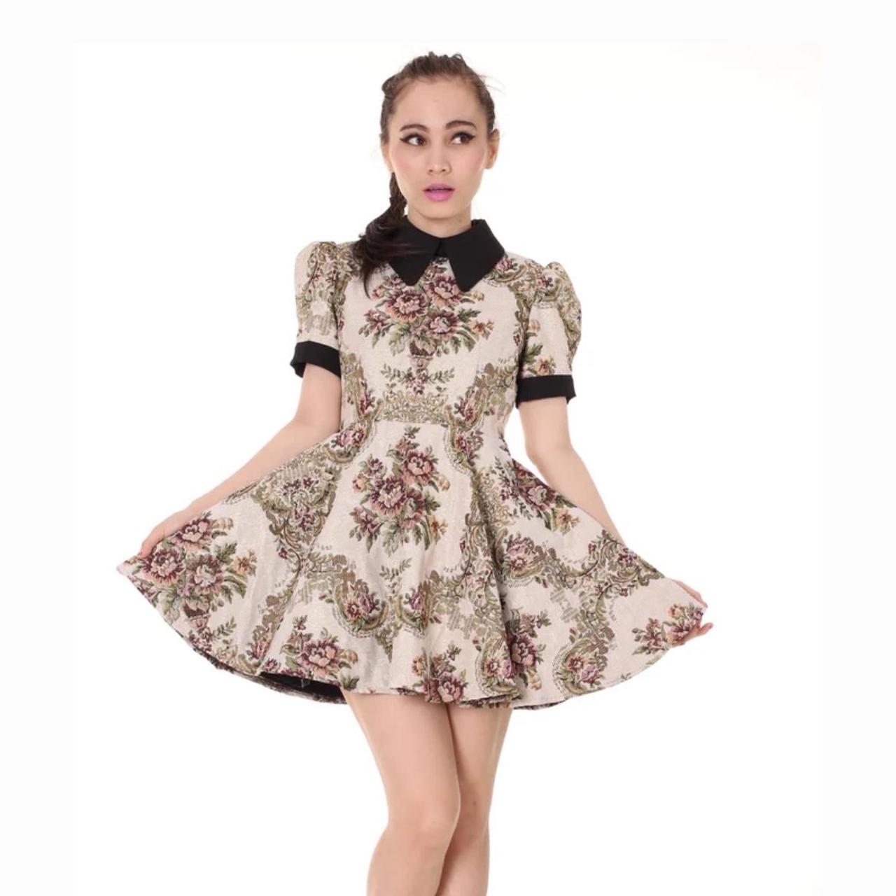 Handmade Amelia Floral Mini Dress, a Vintage... - Depop