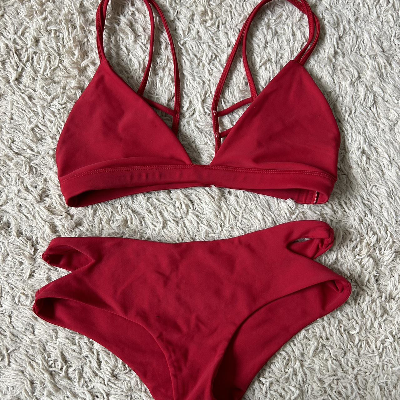 Benoa swim red set small bottoms large top (would... - Depop