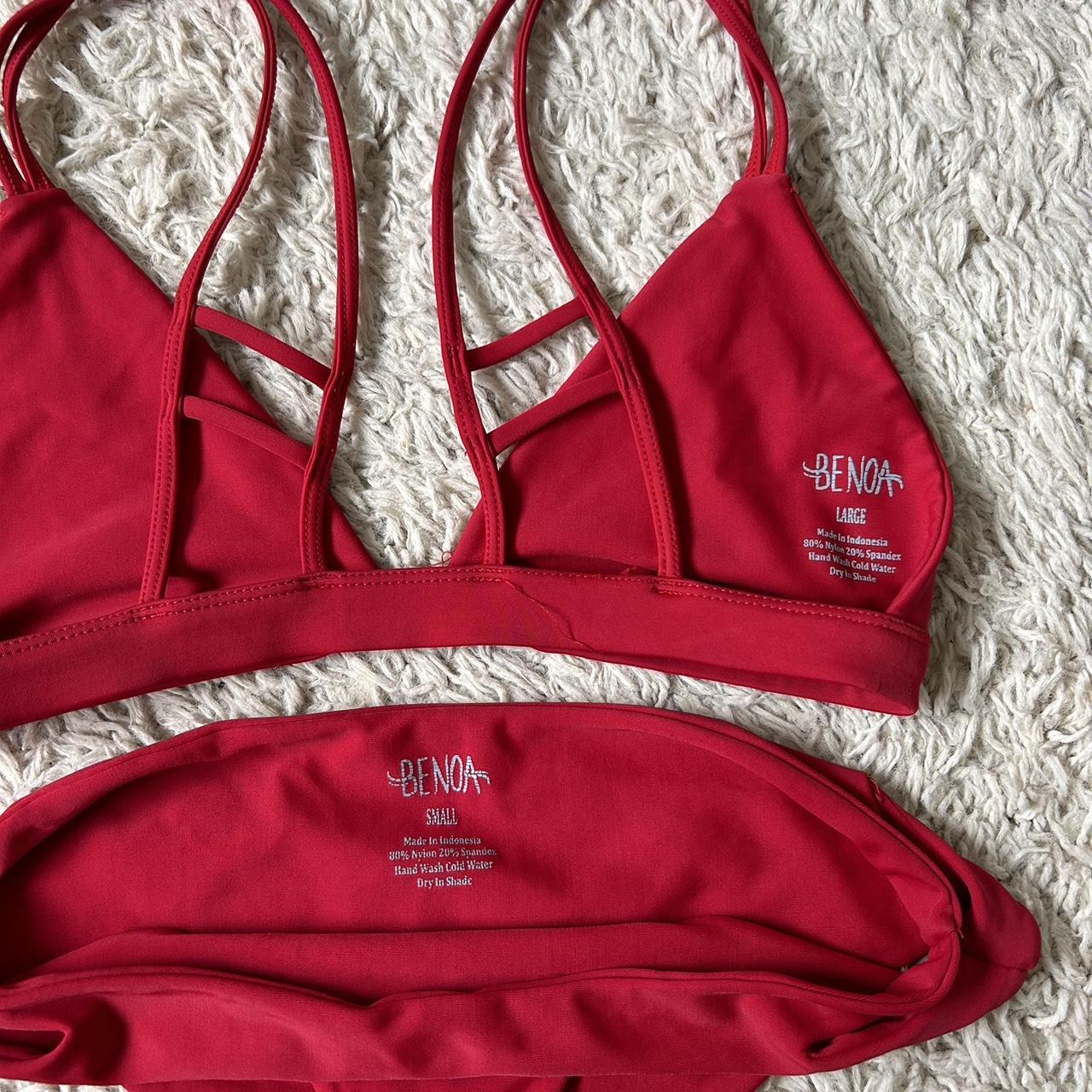 Benoa swim red set small bottoms large top (would... - Depop