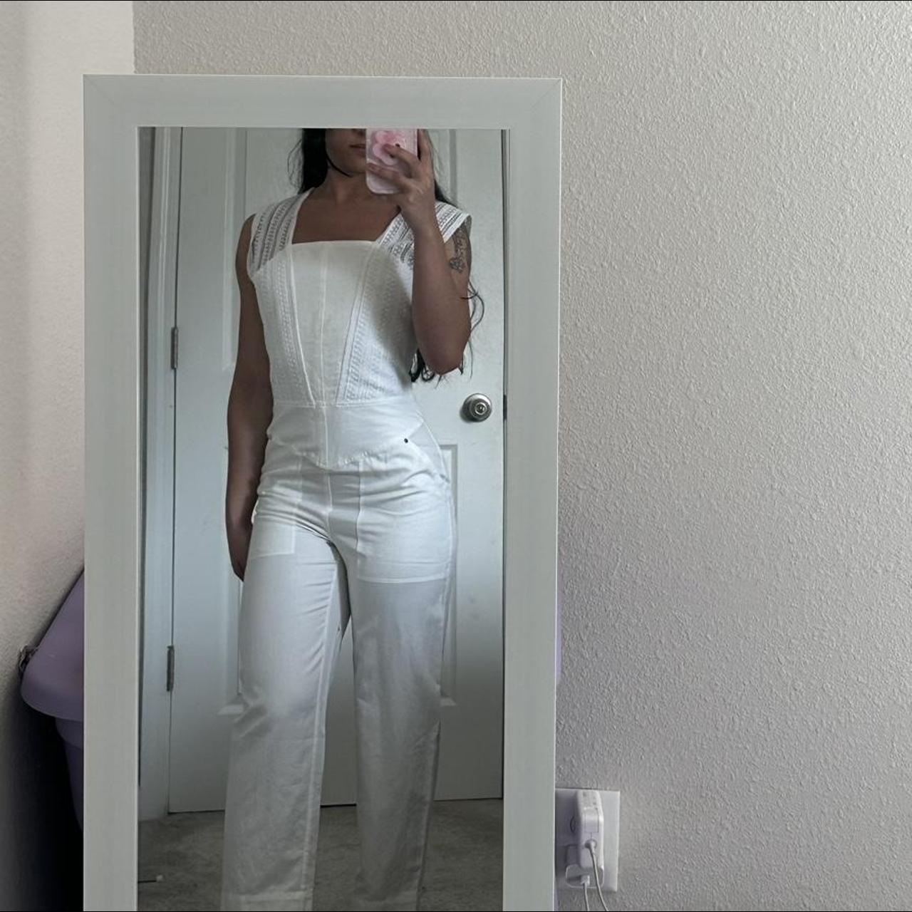 Rebecca Minkoff Women's White Dungarees-overalls | Depop