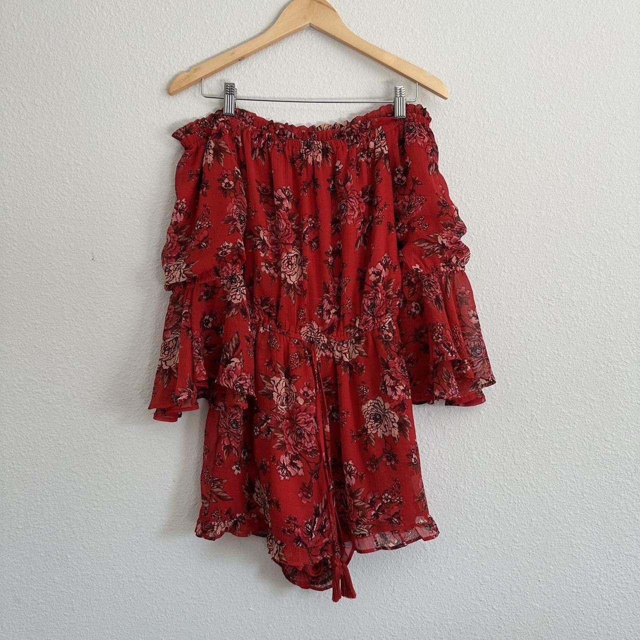 American Eagle Women's Red Playsuit-romper | Depop