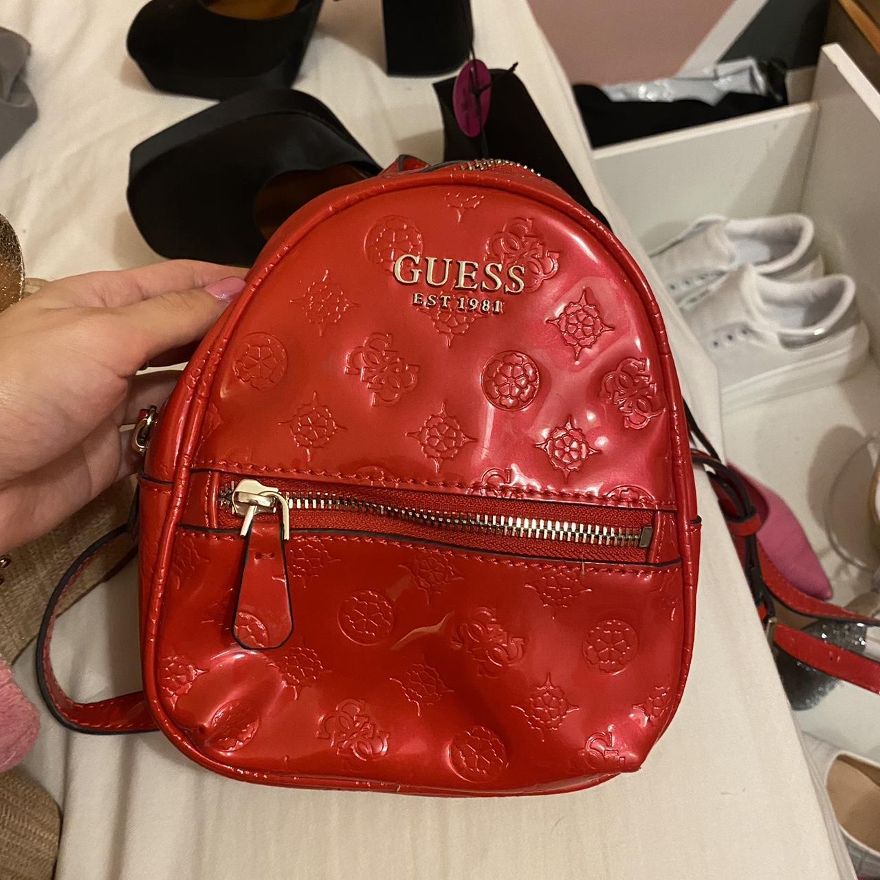 Red guess backpack Never used Isn’t misshaped just... - Depop
