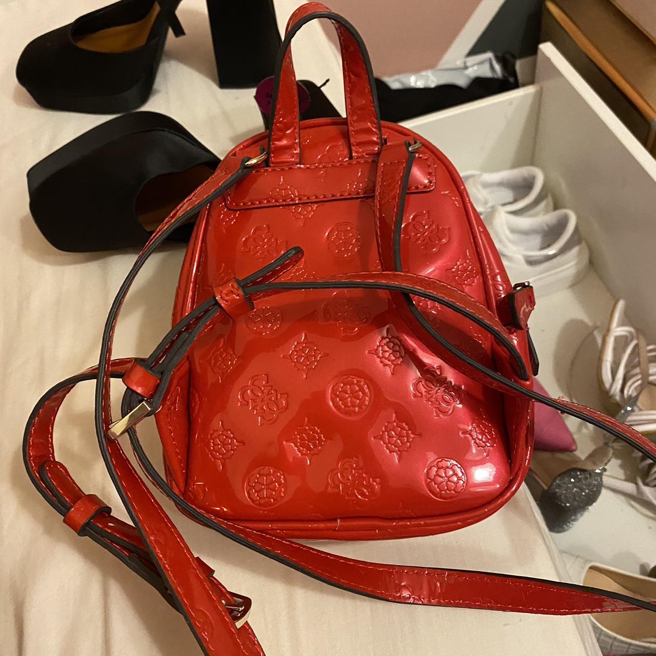 Red Guess Backpack Never Used Isnt Misshaped Just Depop