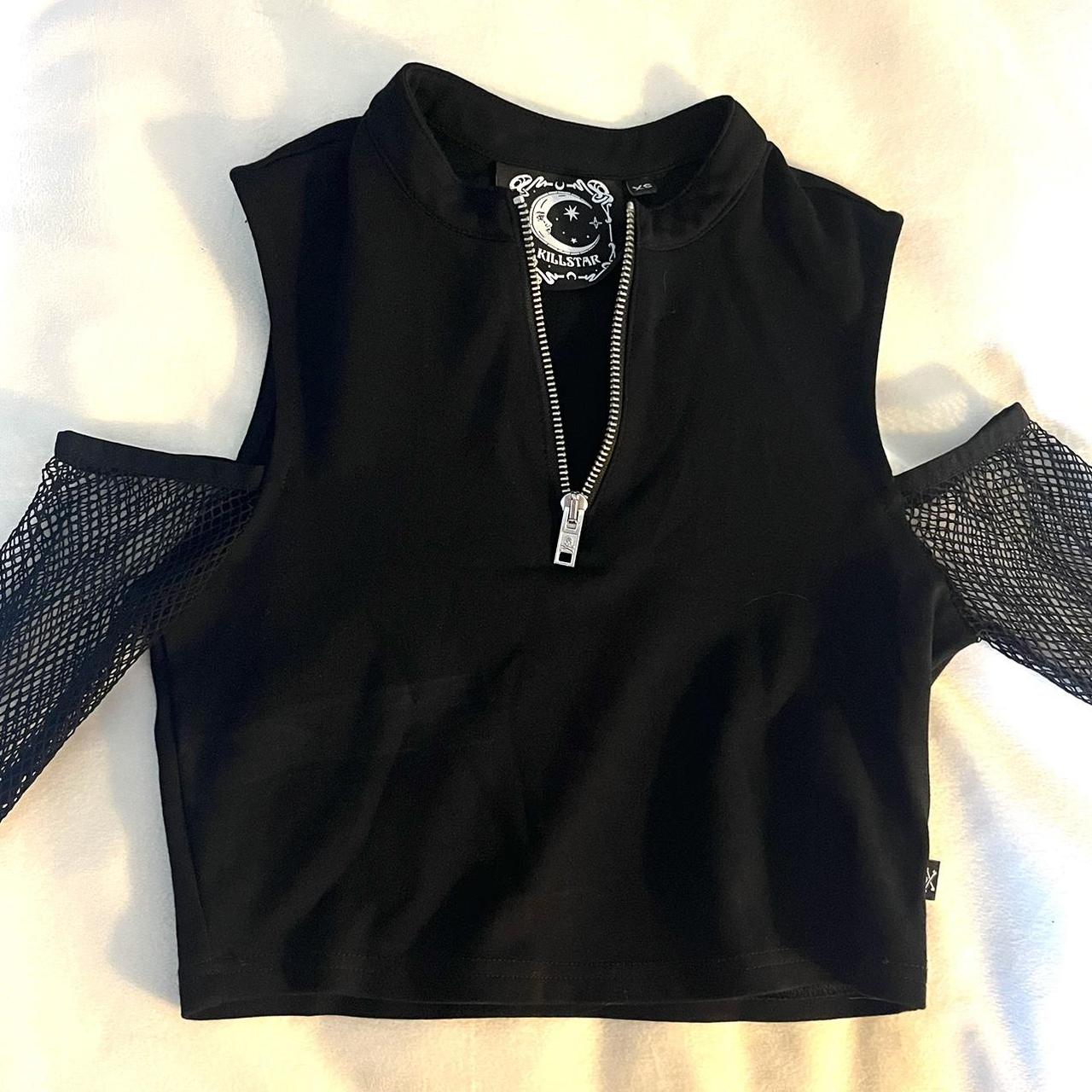 Killstar black netted cropped top In great... - Depop