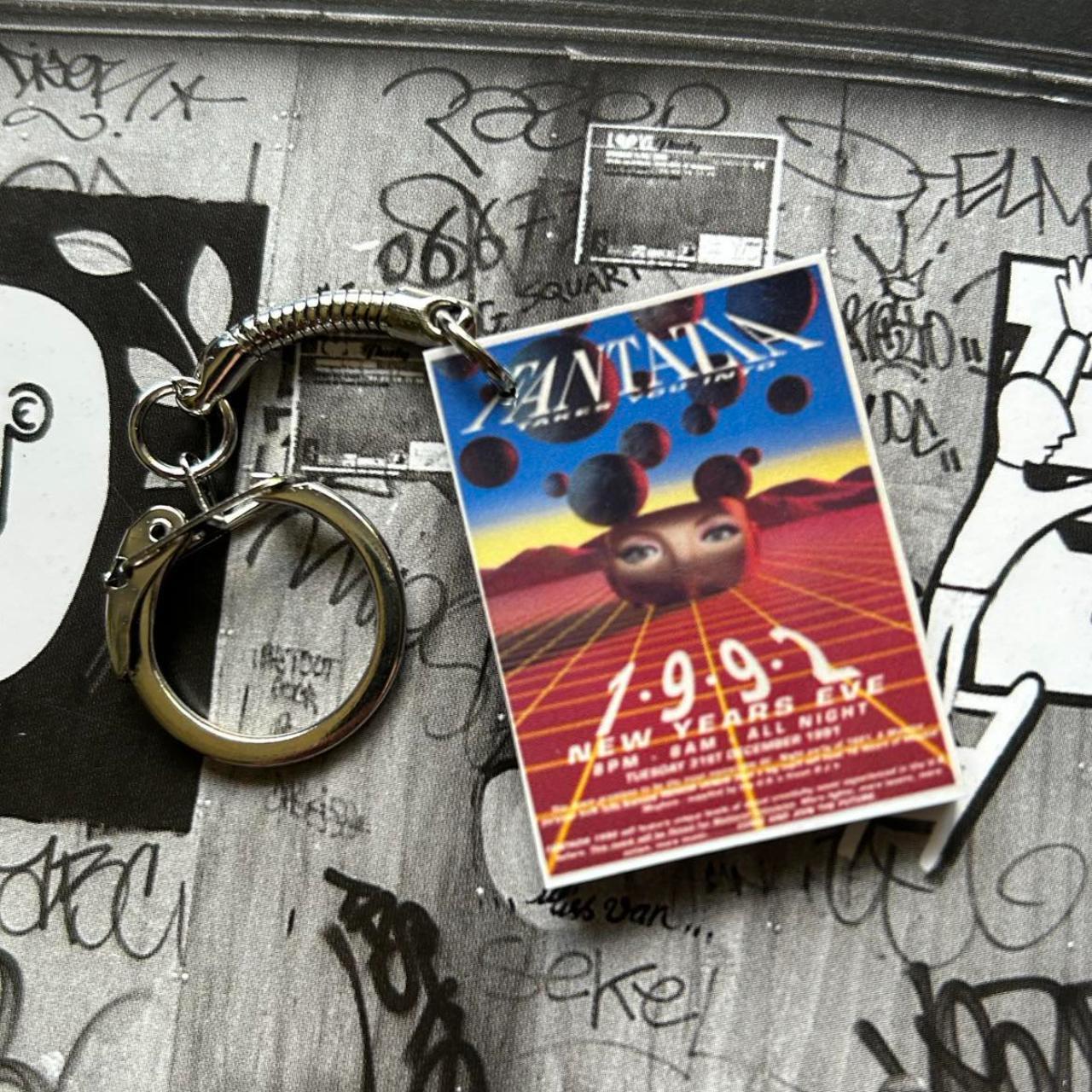 FANTAZIA RAVE FLYER KEYRING Handmade keyring, the... - Depop