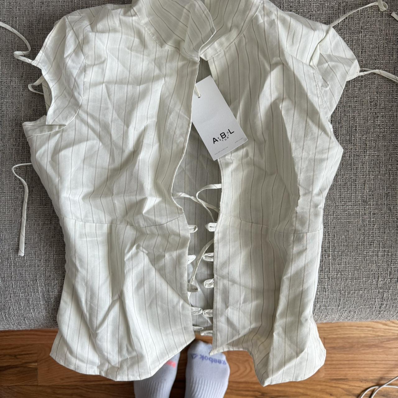 ABL Studio Corporate Top in Beige. Never worn with... - Depop