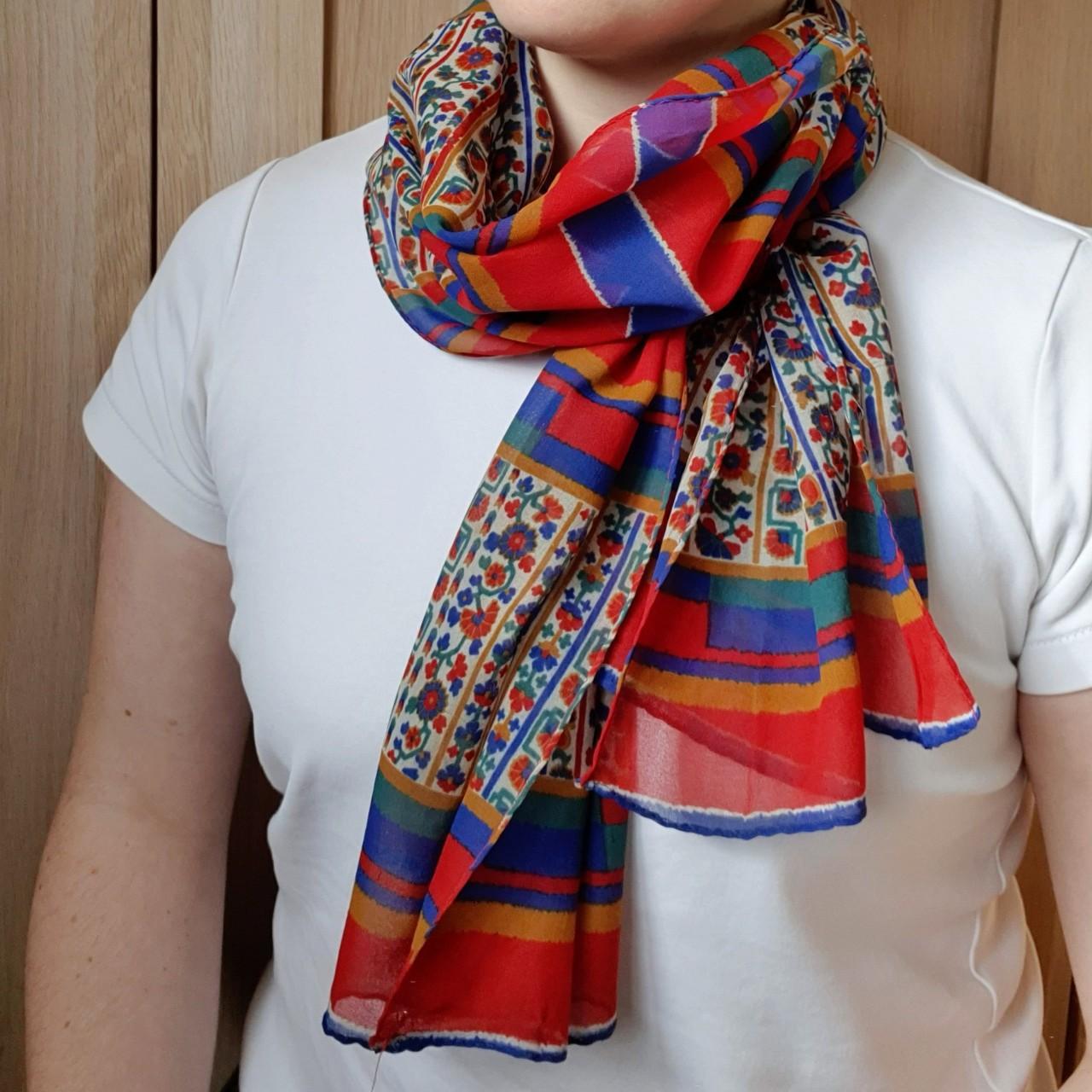 Vintage ethnic Spanish floral printed long scarf.... - Depop