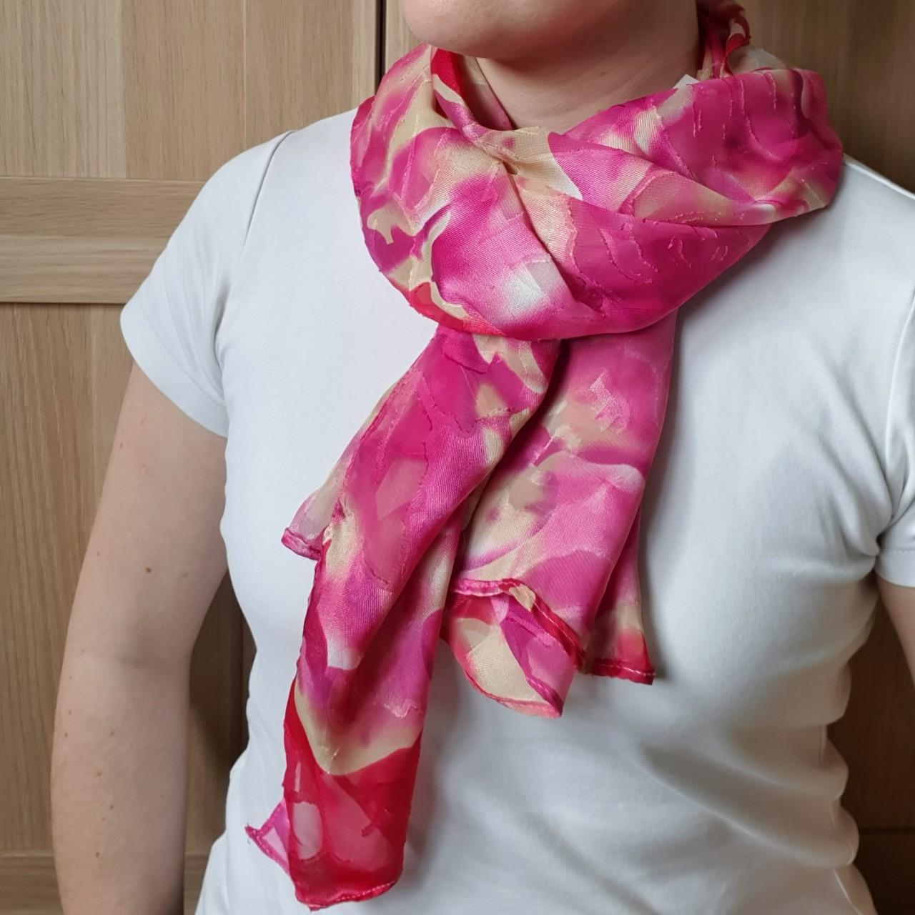 Vintage Brazilian floral sheer long scarf. Brand is... - Depop