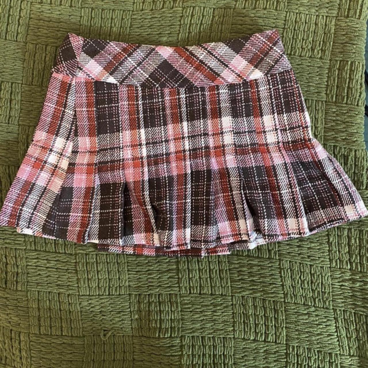 Clockhouse mini plaid skirt wraps around and buckles... - Depop