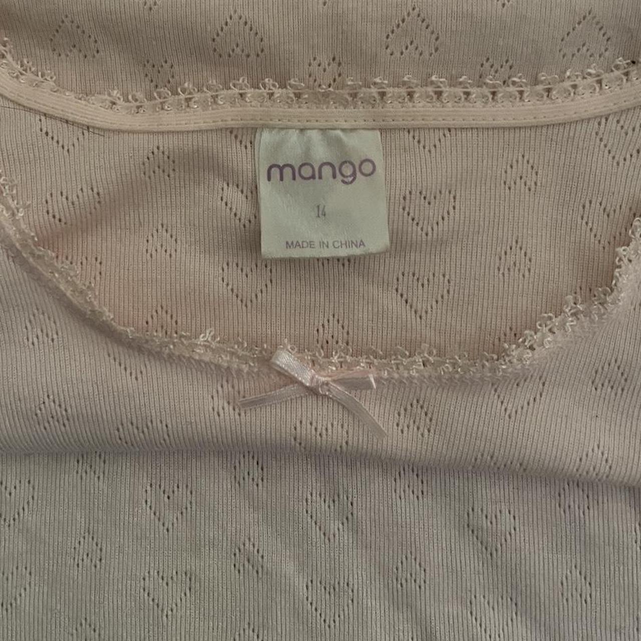 Mango baby pink heart tee Size kids 14 (would fit... - Depop