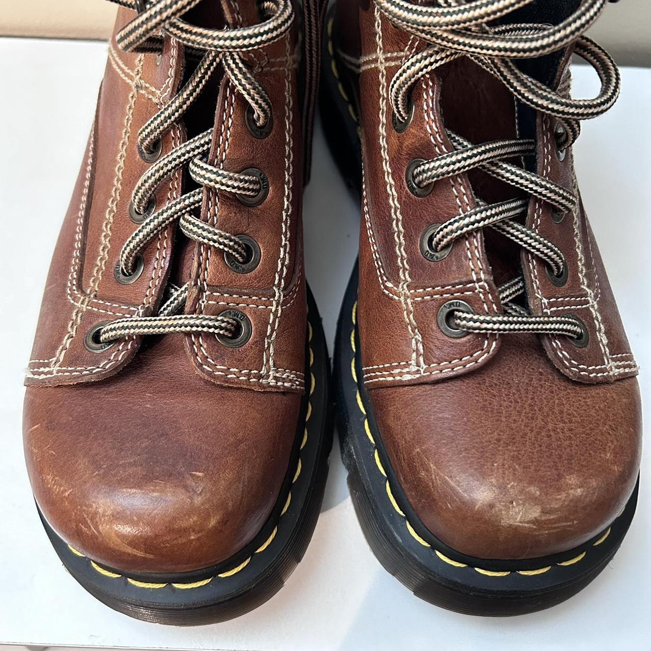 Vintage Doc Marten’s Brown Leather Platform Boots US... - Depop