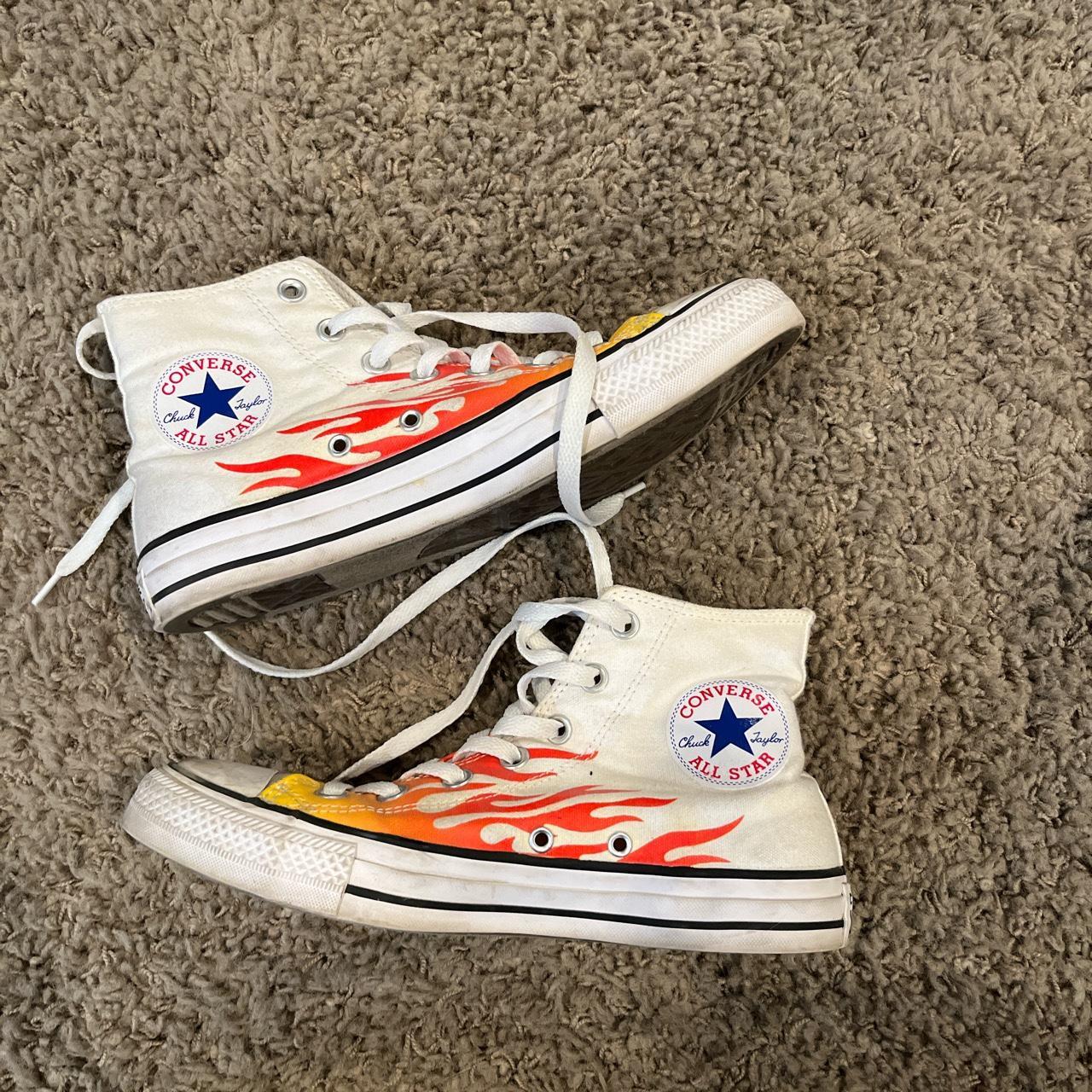 flame converse in very well loved condition, willing... - Depop