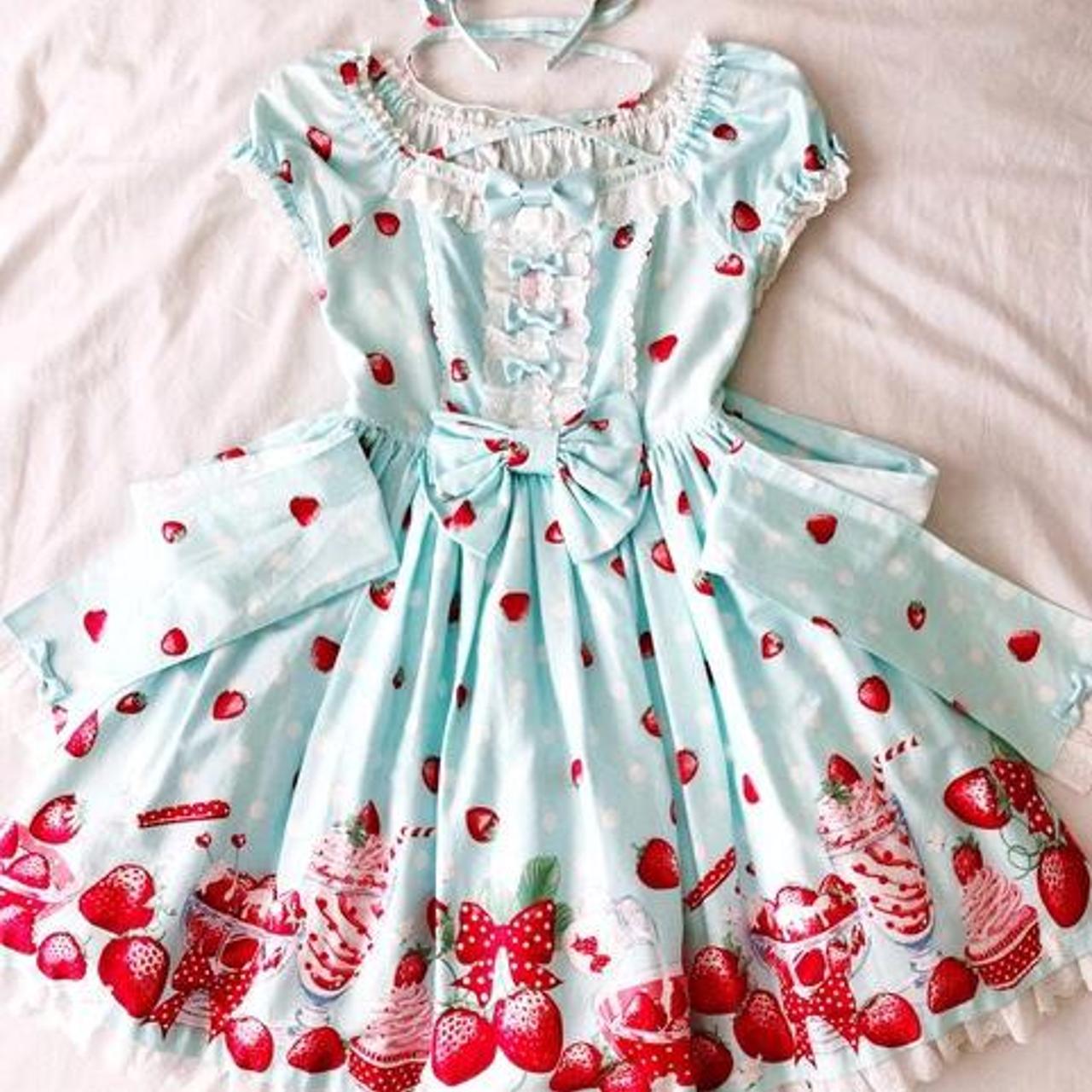 Angelic Pretty Milky Berry Op With Headbow Minor Depop