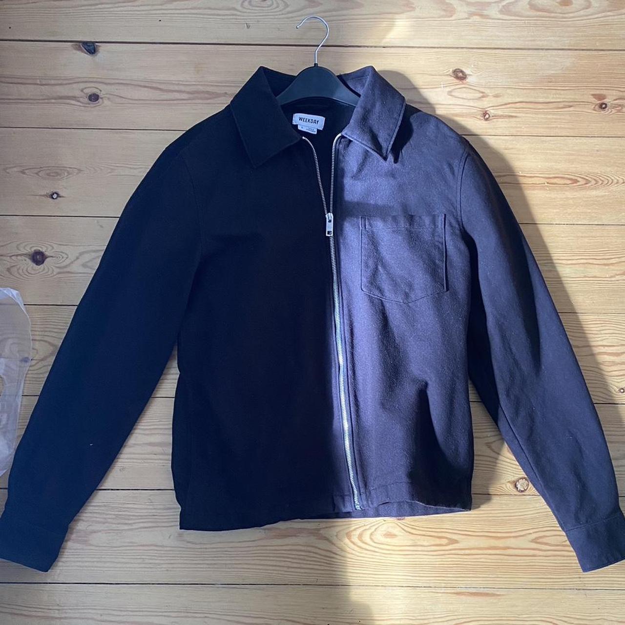 Weekday Ahmed flannel zip jacket in black Worn once... - Depop