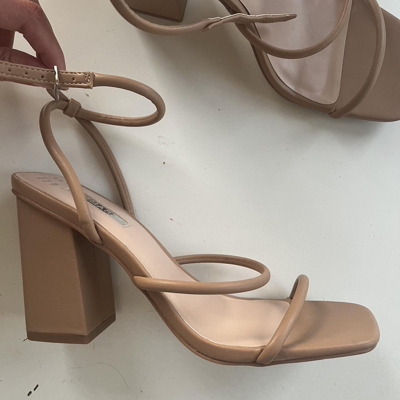 Beige heels Size 4 I am a size 5 will fit both... - Depop