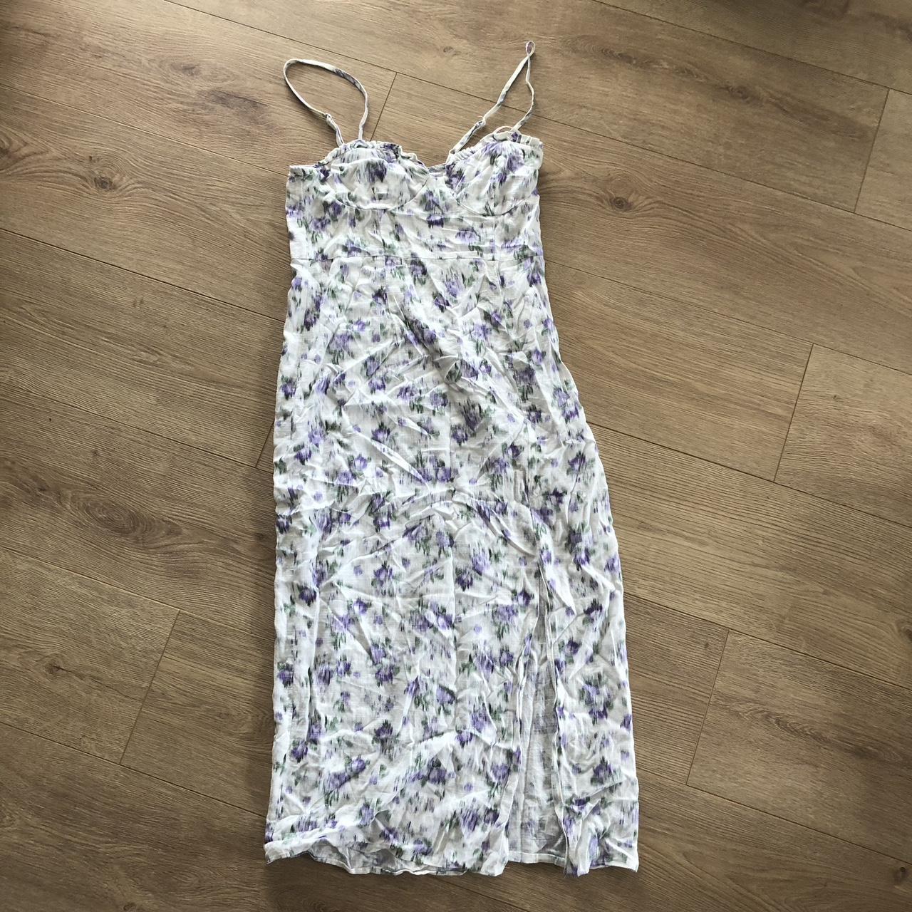 primark floral midi split dress size 8 worn once - Depop