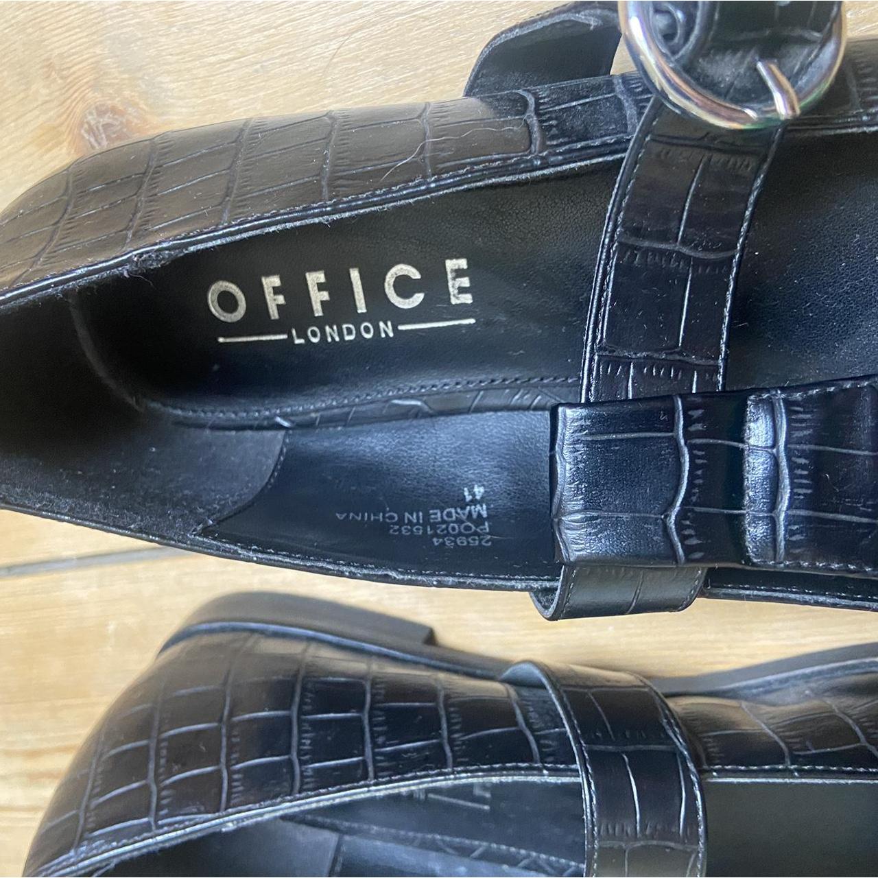 Office Leather Crocodile pointed toe brogues Worn... - Depop