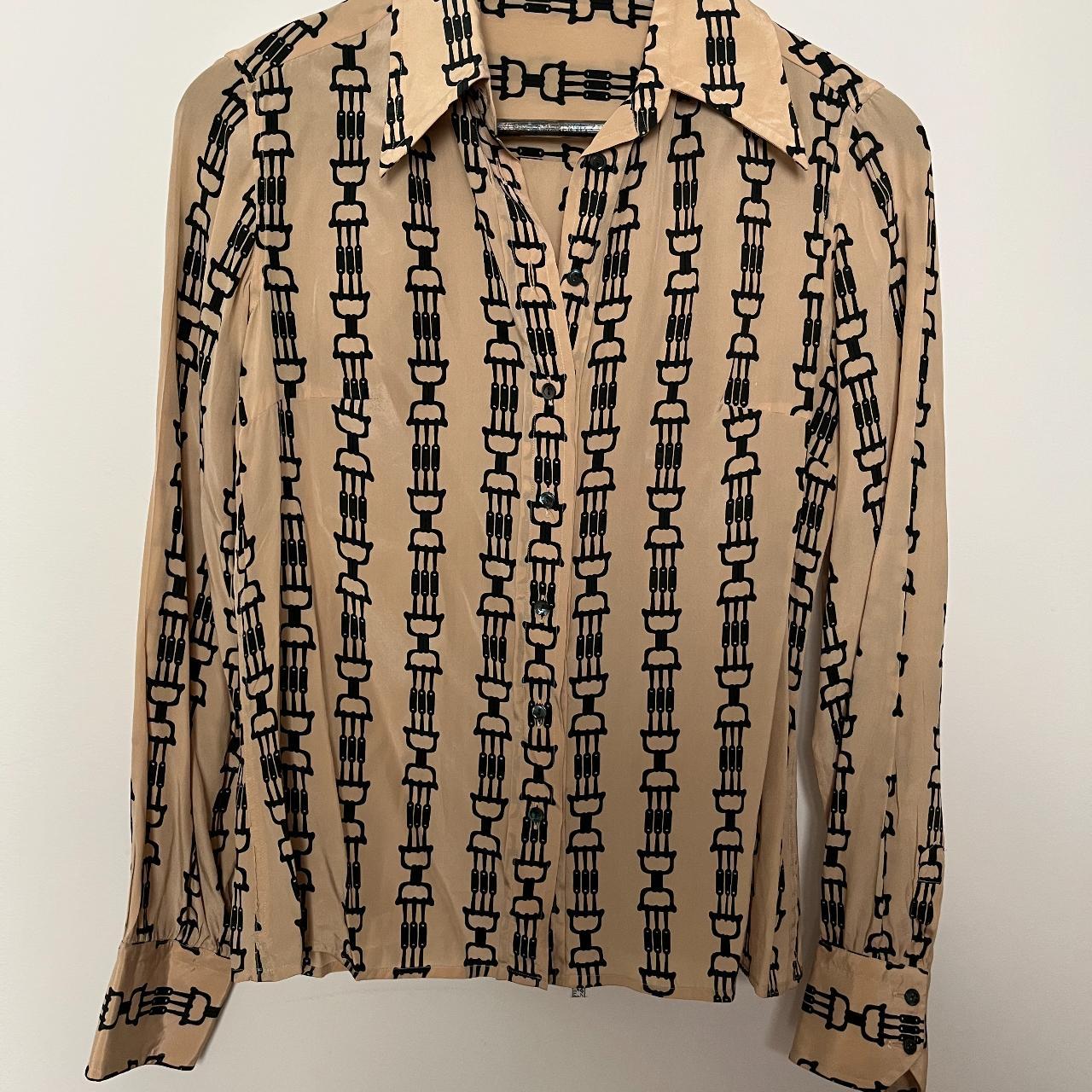 Incredible Celine vintage silk shirt with iconic... - Depop