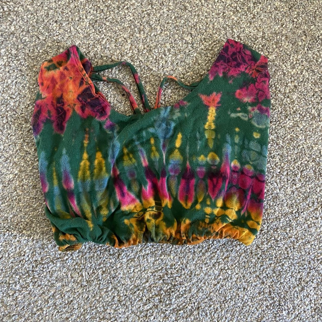Tye-Dye crop top, worn a few times but perfect... - Depop