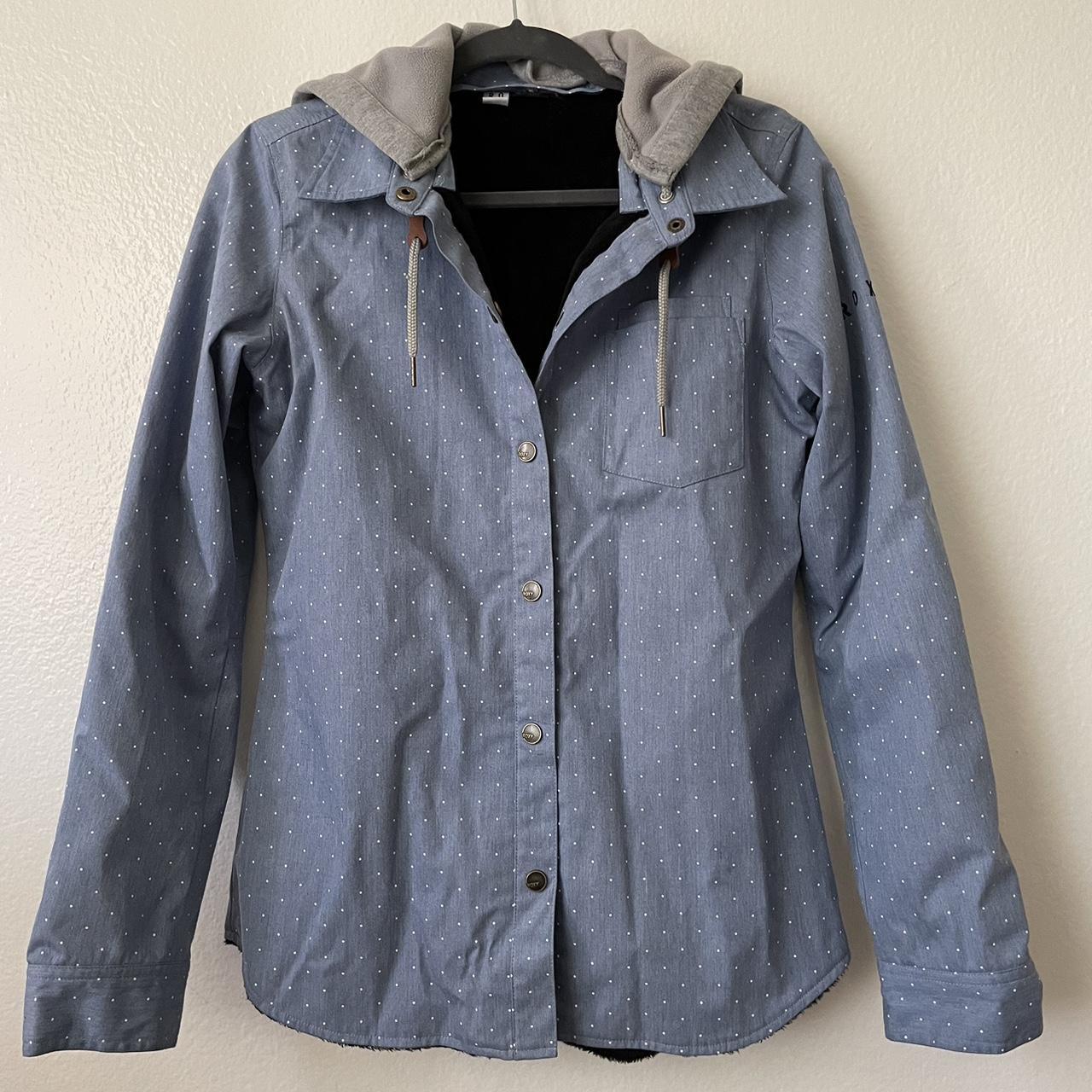 Roxy light ski jacket with sweatshirt hood, lined... - Depop