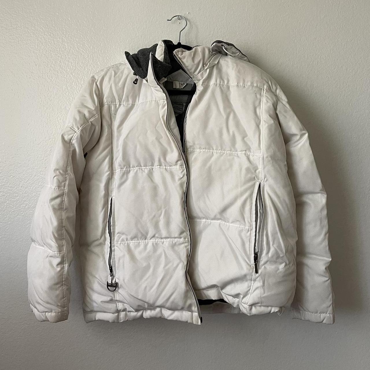White puffer down jacket perfect for winter with 5... - Depop