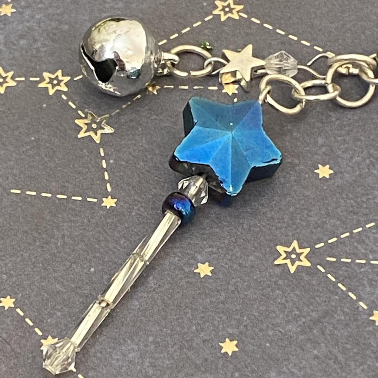 Magic Wand Keychain • rainbow deep blue star... | Depop