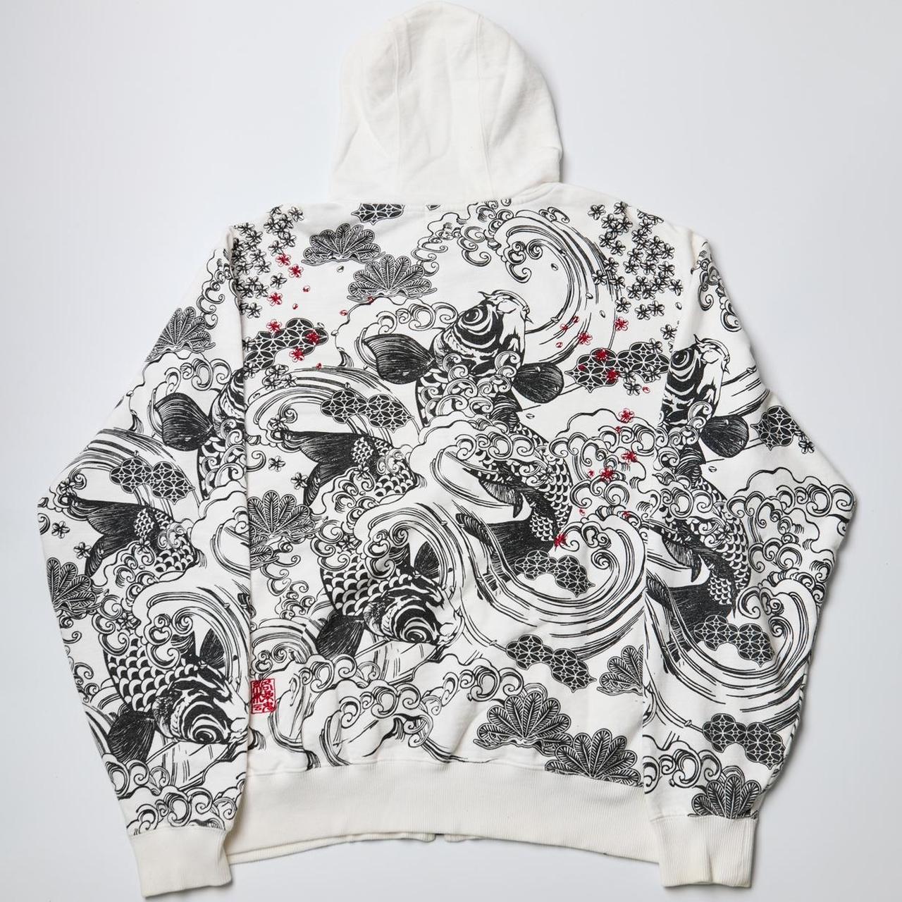 Karakuri Japanese Koi Fish Full Zip Hoodie Colour:... | Depop