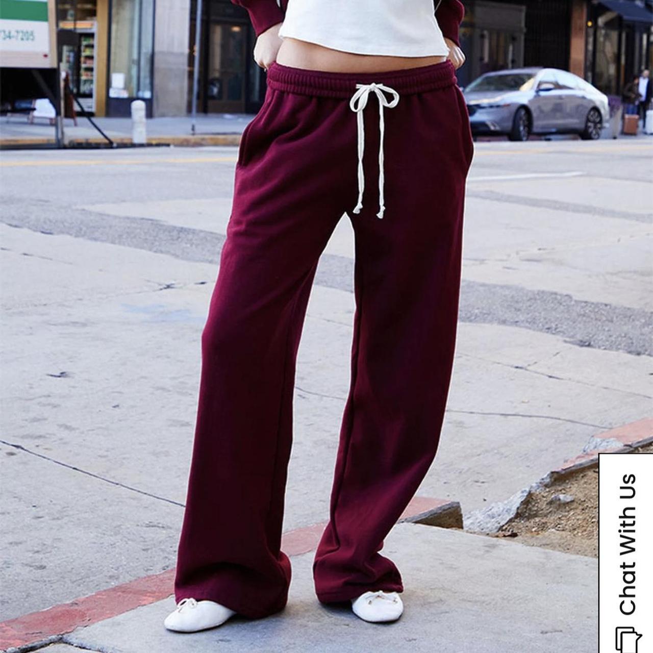 burgundy anastasia tie sweatpants 🥀 only worn two... - Depop