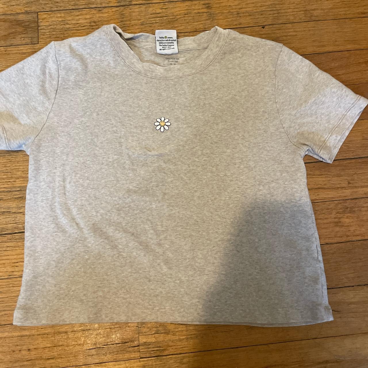 Smiley face flower crop top. Super cute with mom... - Depop