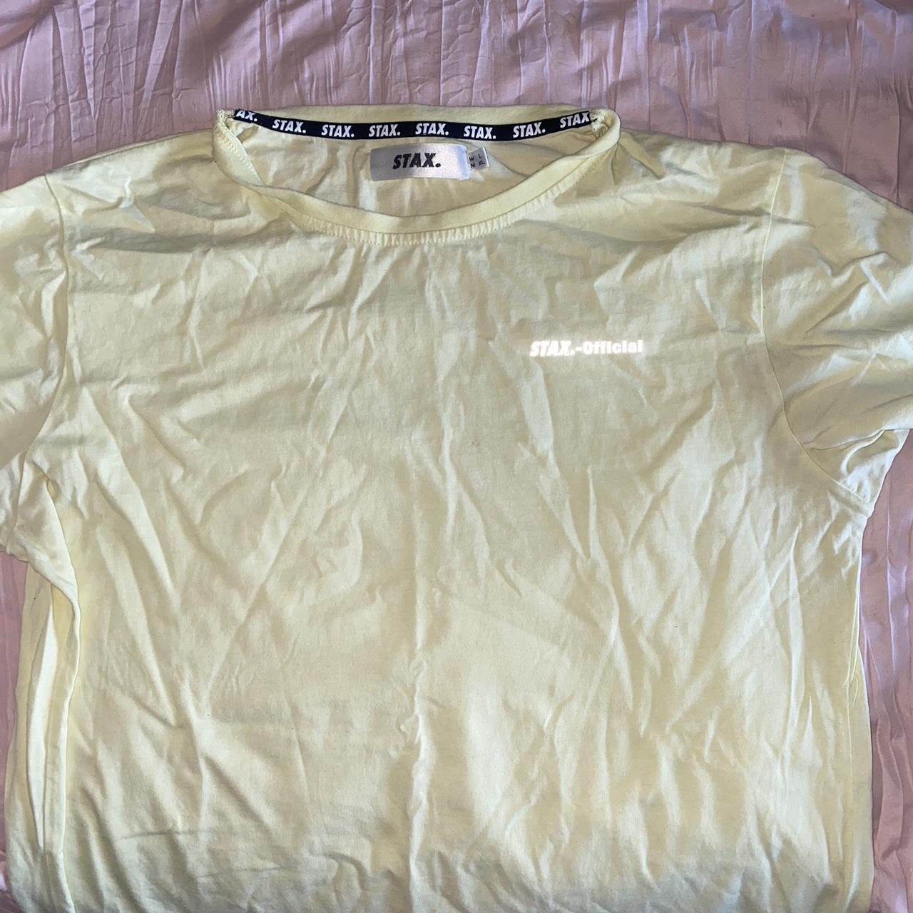 stax official pastel yellow shirt size women’s large... - Depop