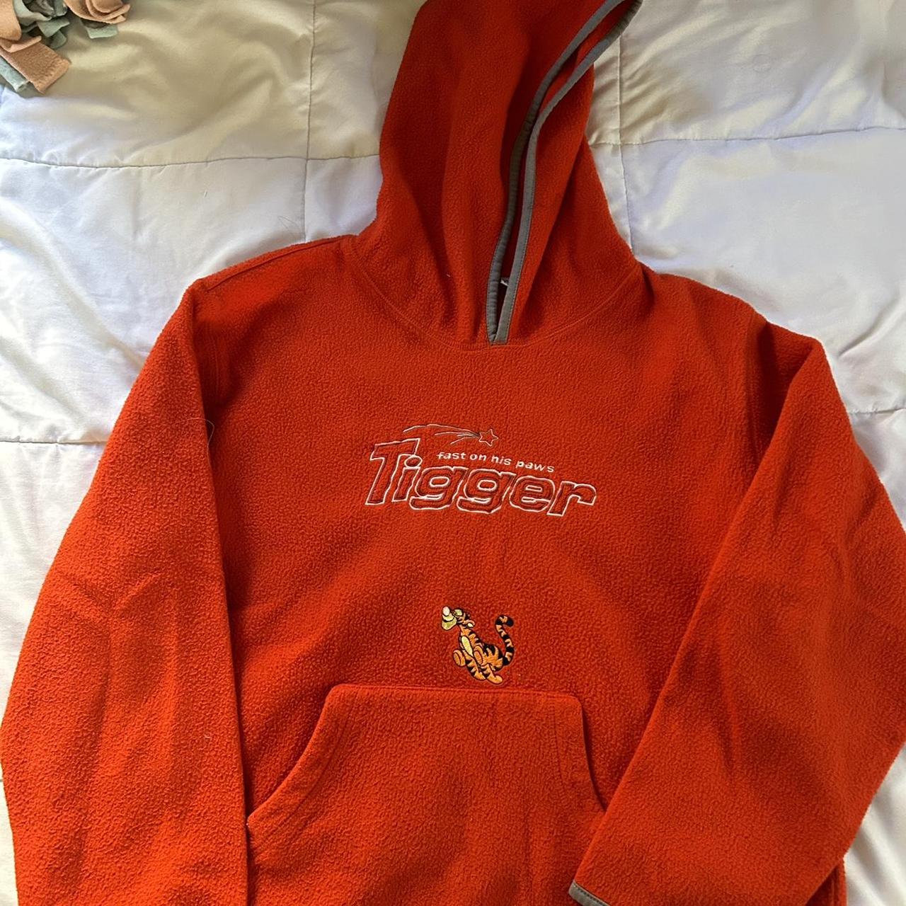 Red vintage Disney tigger fleece hoodie #disney... - Depop