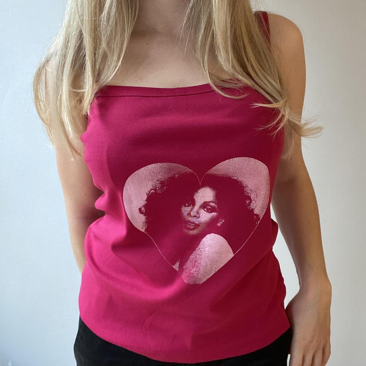 Hot pink hand screenprinted vest Baby pink... - Depop