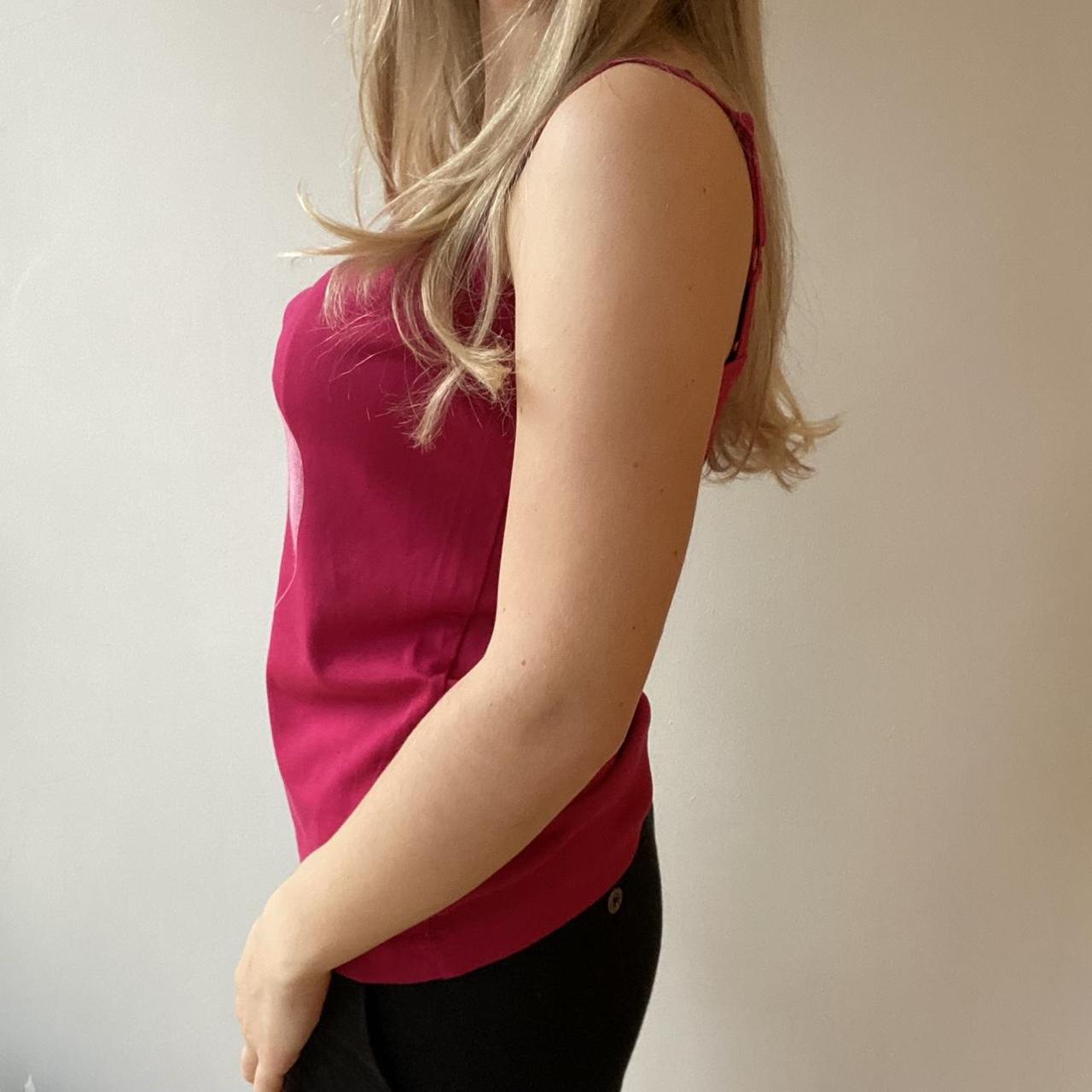 Hot pink hand screenprinted vest Baby pink... - Depop