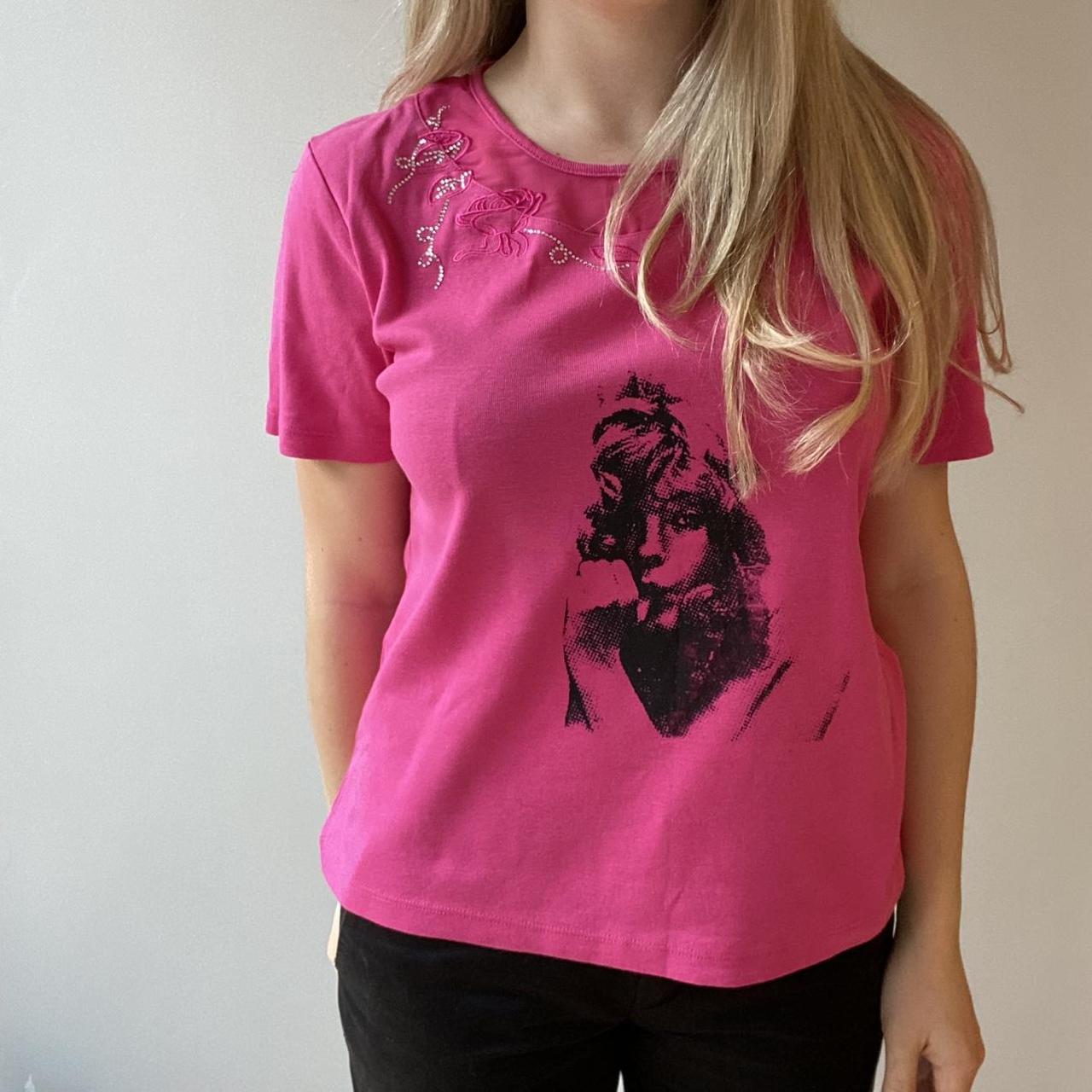 Hand screenprinted y2k tee size L shown on an... - Depop