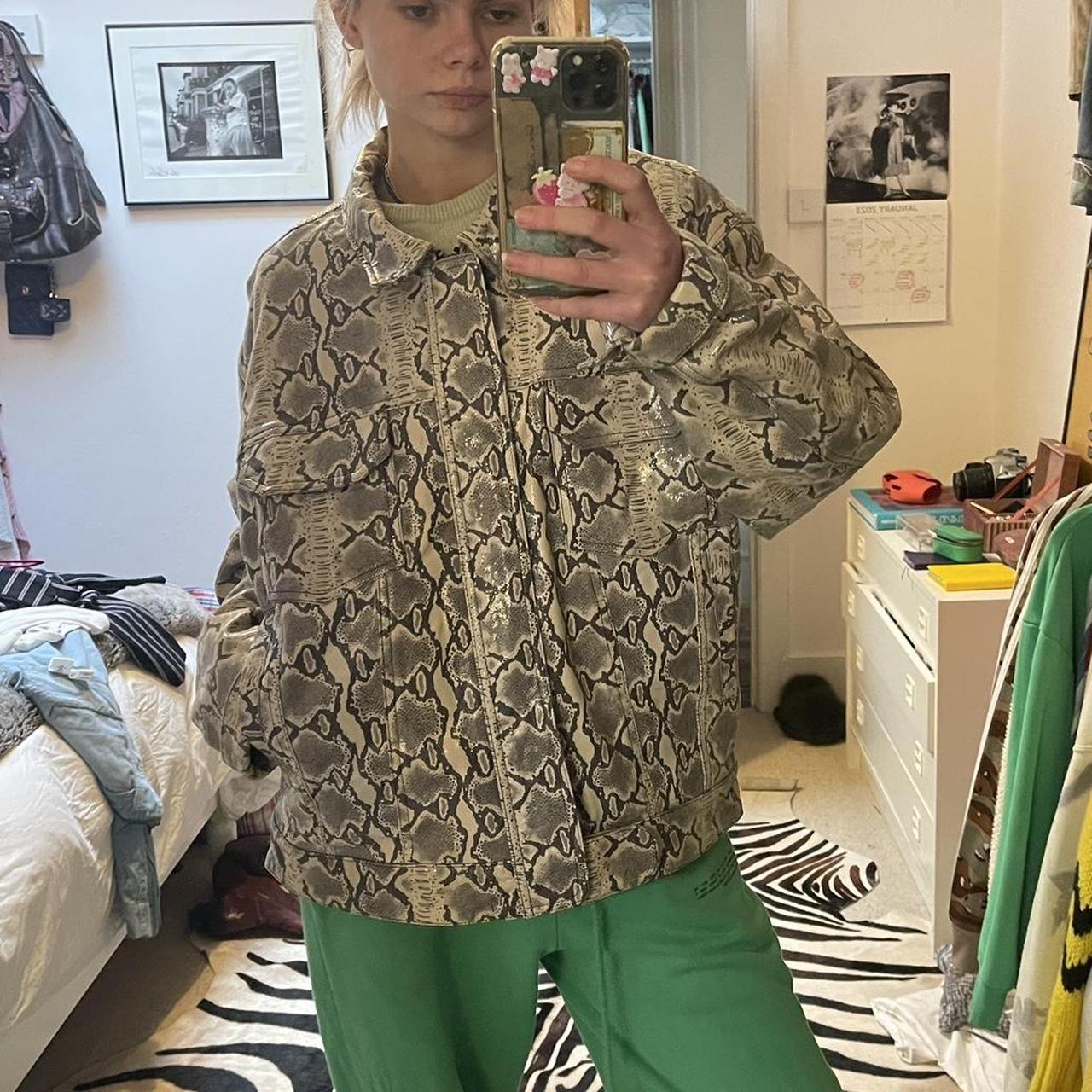 Swaggggg as hell faux snakeskin jacket from Jeff... - Depop