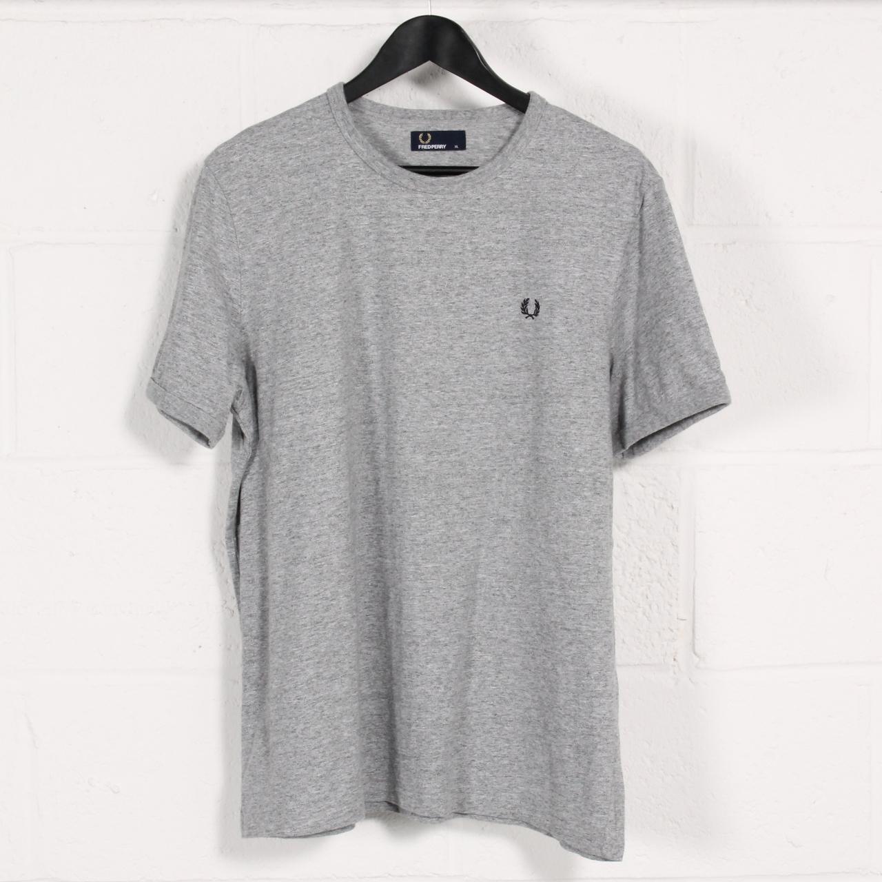 Fred Perry Tee In Grey With Embroidered Logo Short Depop
