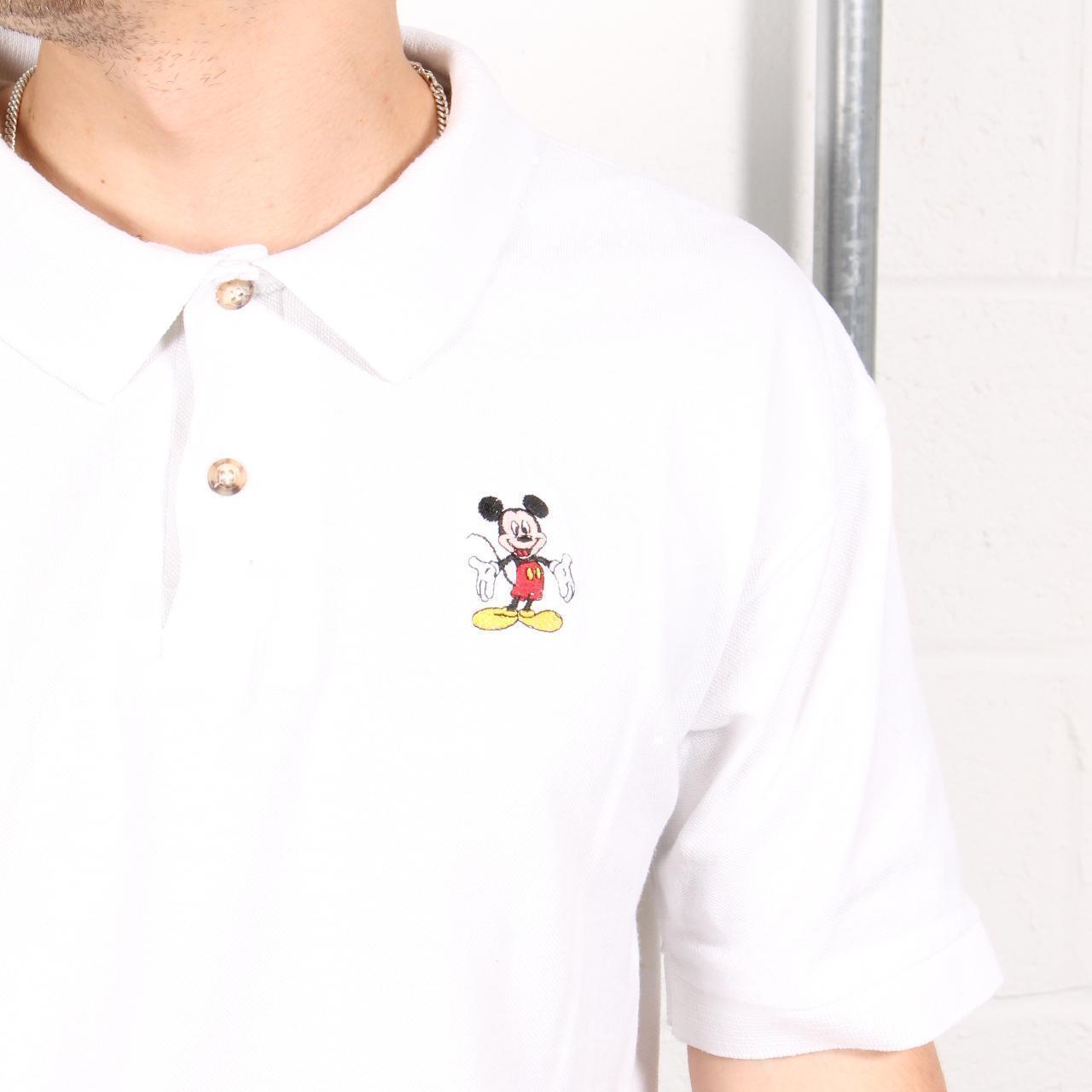 Disney Mickey Mouse polo shirt in white with... - Depop