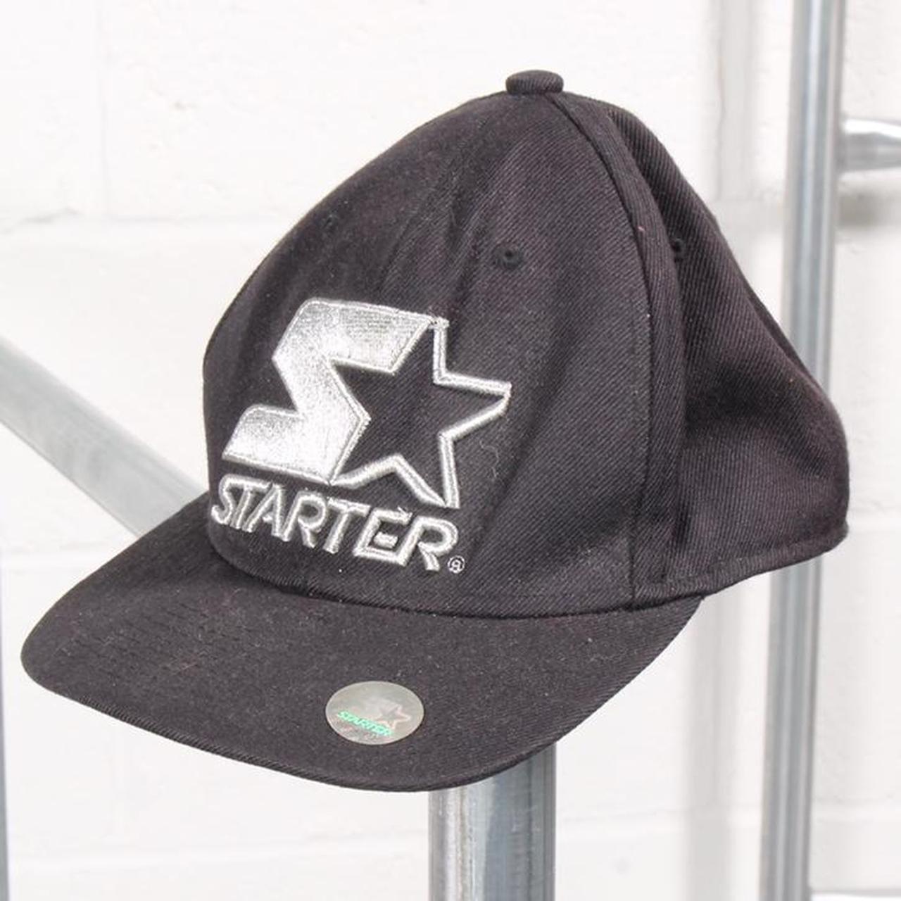 Starter snapback style cap in black with embroidered... - Depop