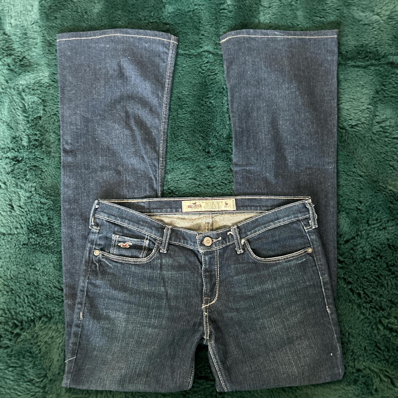 Hollister low rise Cali flare jean pants. Dark blue... | Depop