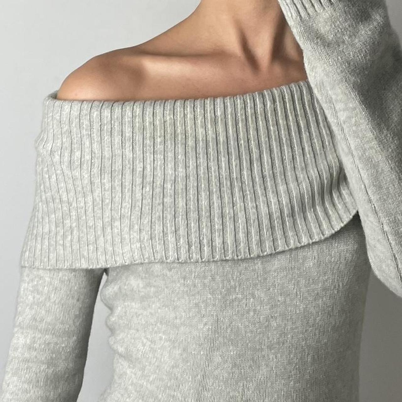 Beautiful Subdued grey knit jumper Super flattering... - Depop