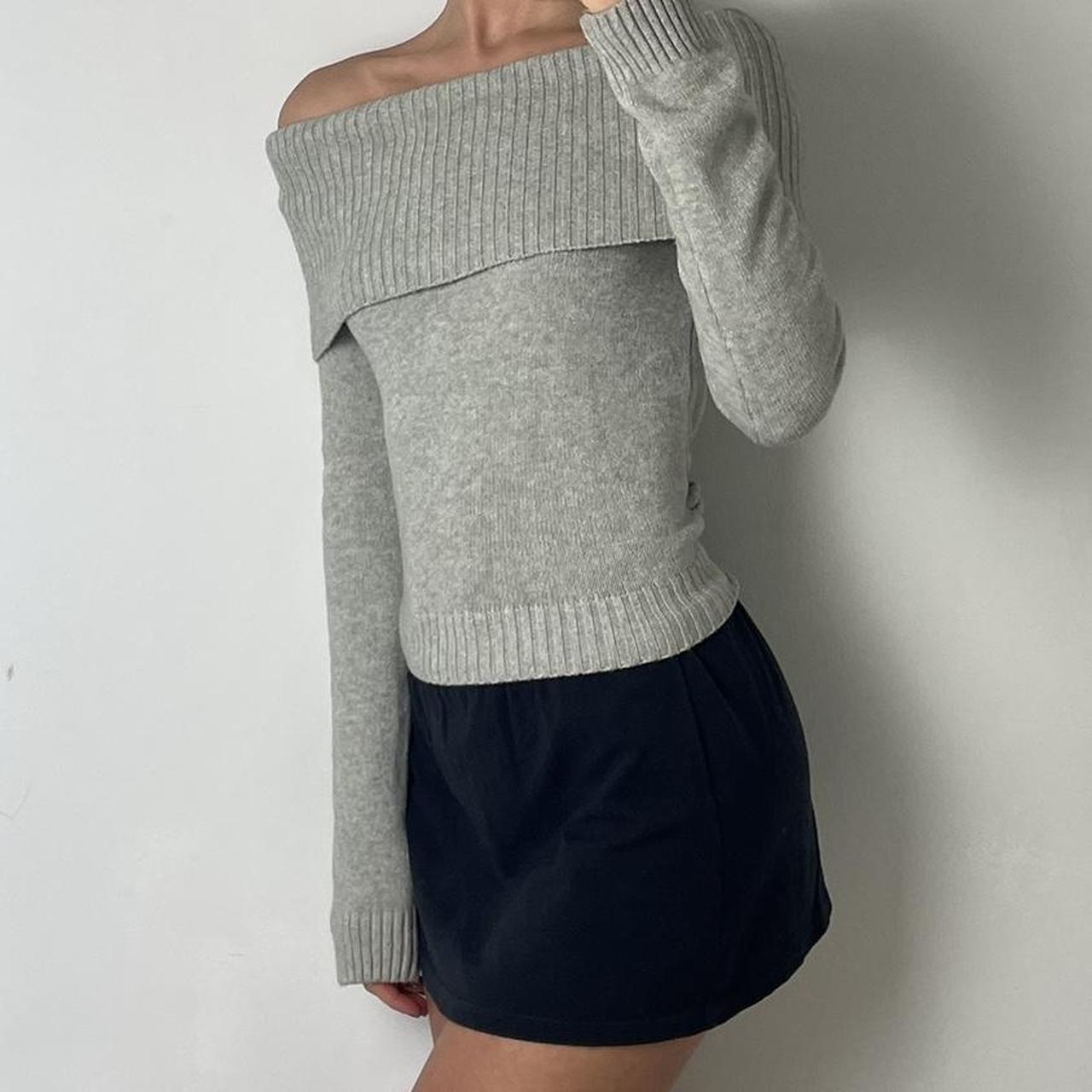 Beautiful Subdued grey knit jumper Super flattering... - Depop