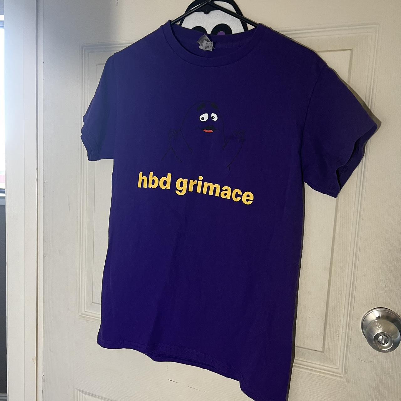 hbd grimace purple tee - size small fits up to... - Depop
