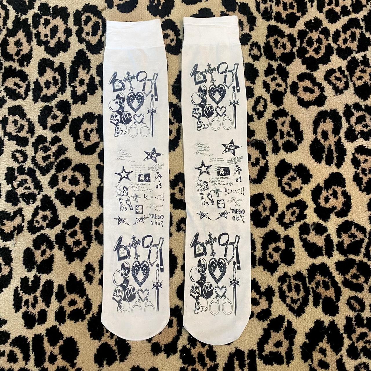 The cutest handmade printed tights! Elevates every... - Depop