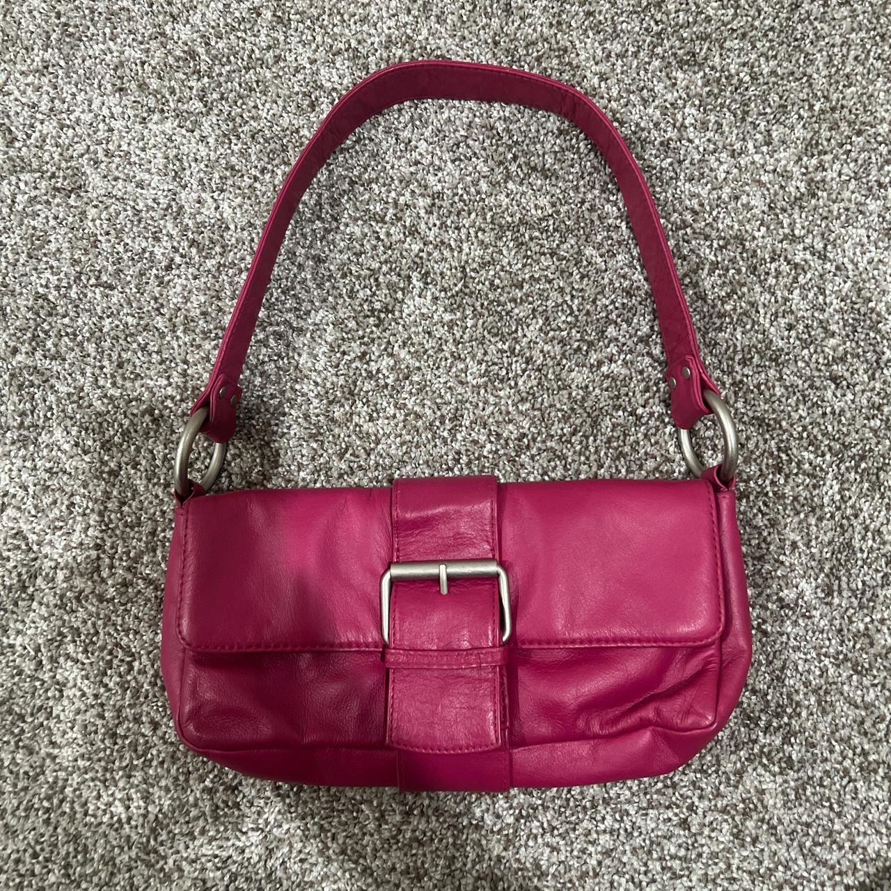 Hot Pink Leather Bag 👄 - Depop