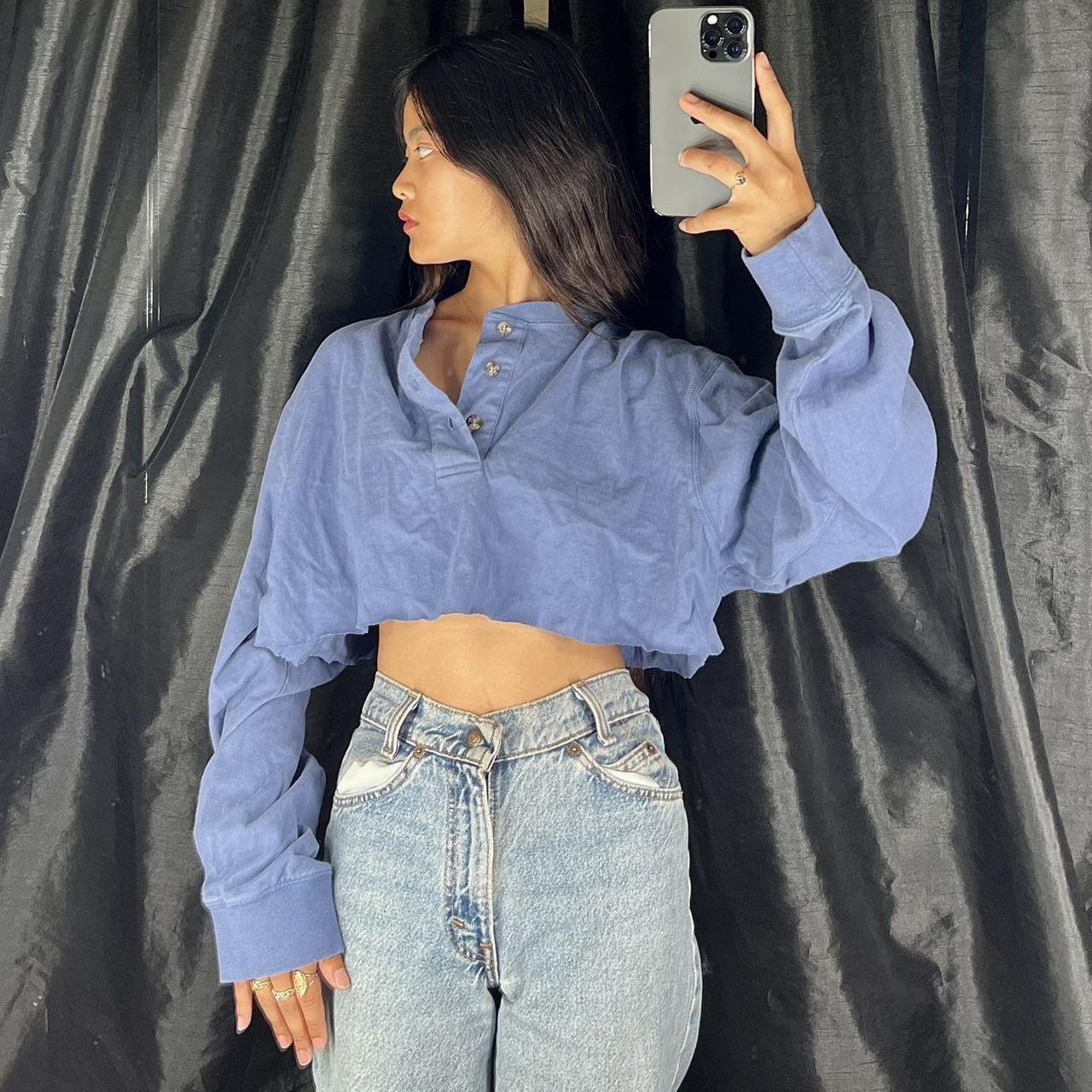 VINTAGE HENLEY CROP LONG SLEEVES / MEDIUM - Depop