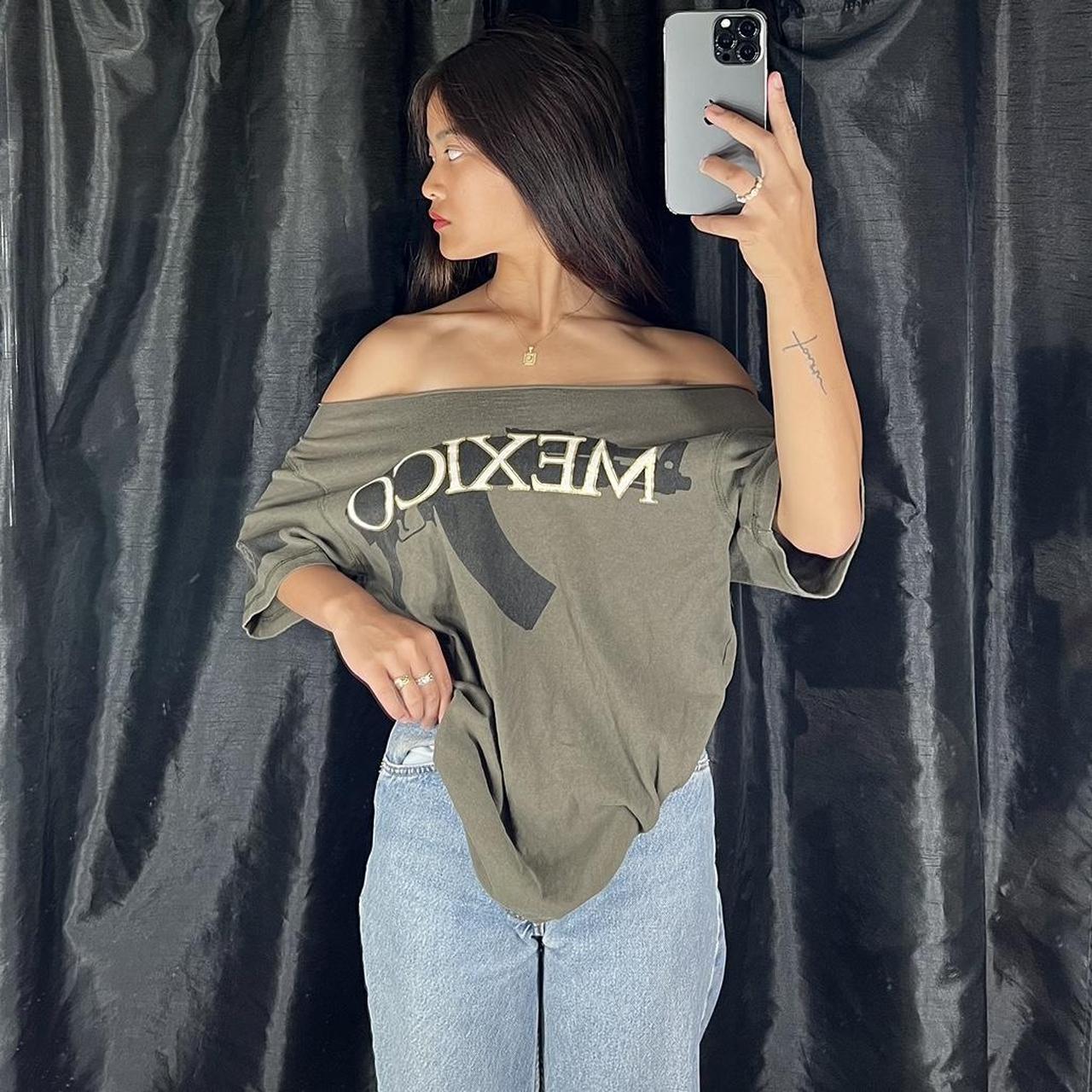 mexico off the shoulder slouchy tee / s-m - Depop