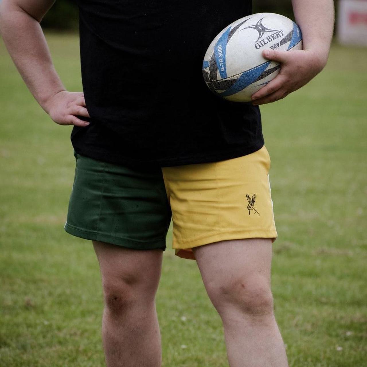 Green / yellow rugby shorts. Brand new - Depop