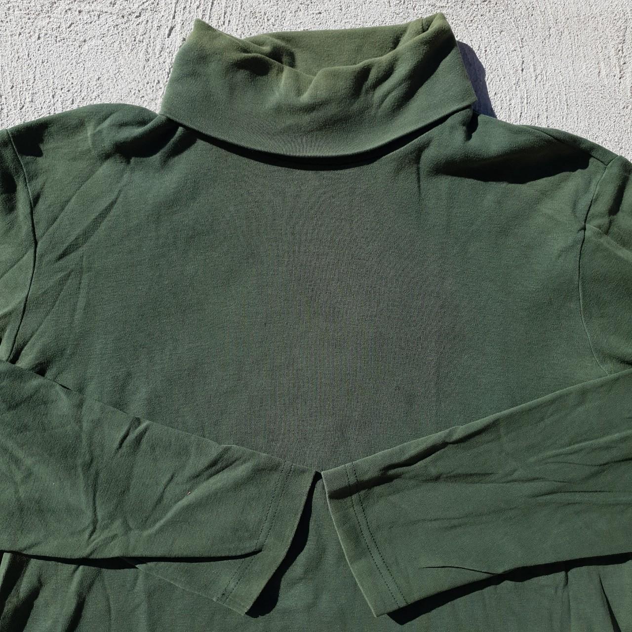 : Uniqlo Olive Green Turtle Neck Tee Shirt Light... - Depop