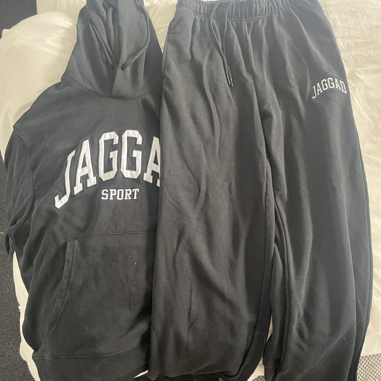 Black & white Jaggad tracksuit. Size small. 100%... - Depop