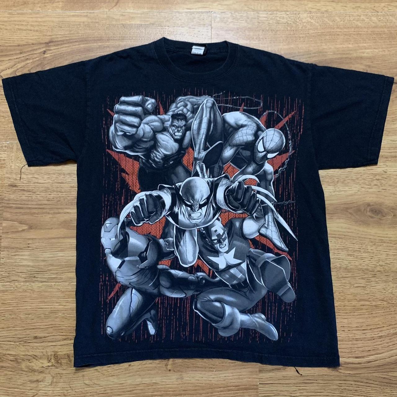 Mad Engine Men's Black and Red T-shirt | Depop